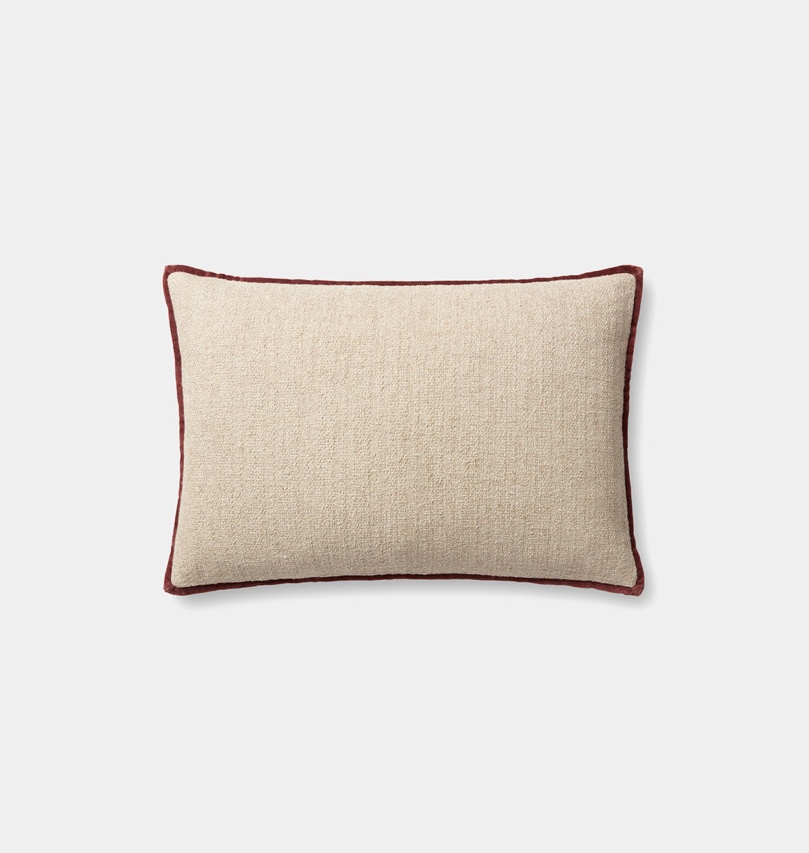 Aveline Pillow 16'' x 26'' Ivory / Wine | Shoppe Amber Interiors