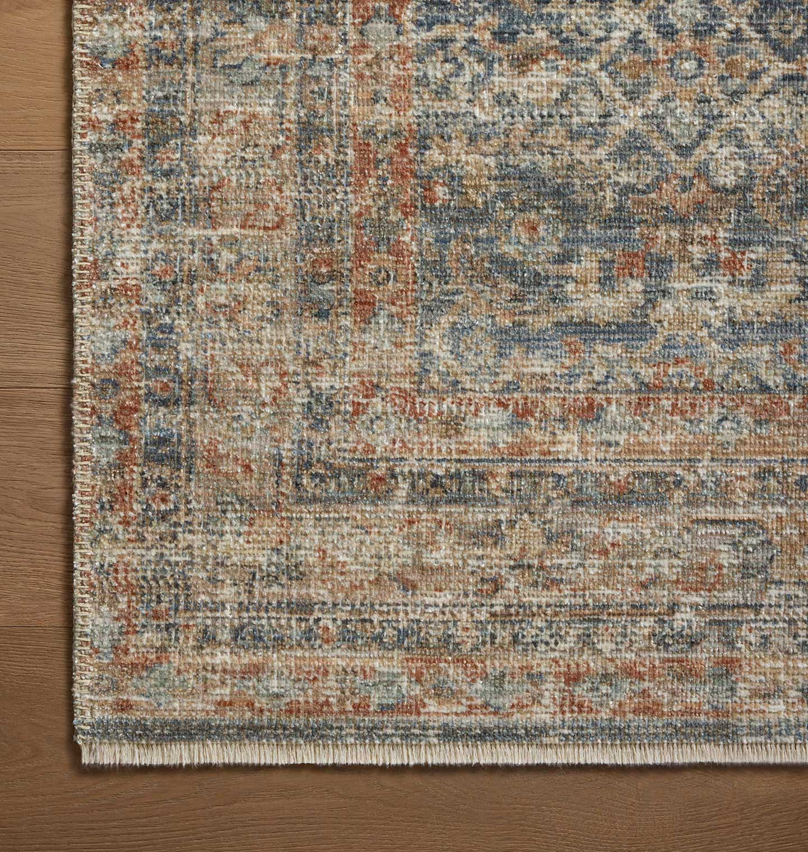 Heritage HER-12 Blue / Rust Area Rug | Shoppe Amber Interiors