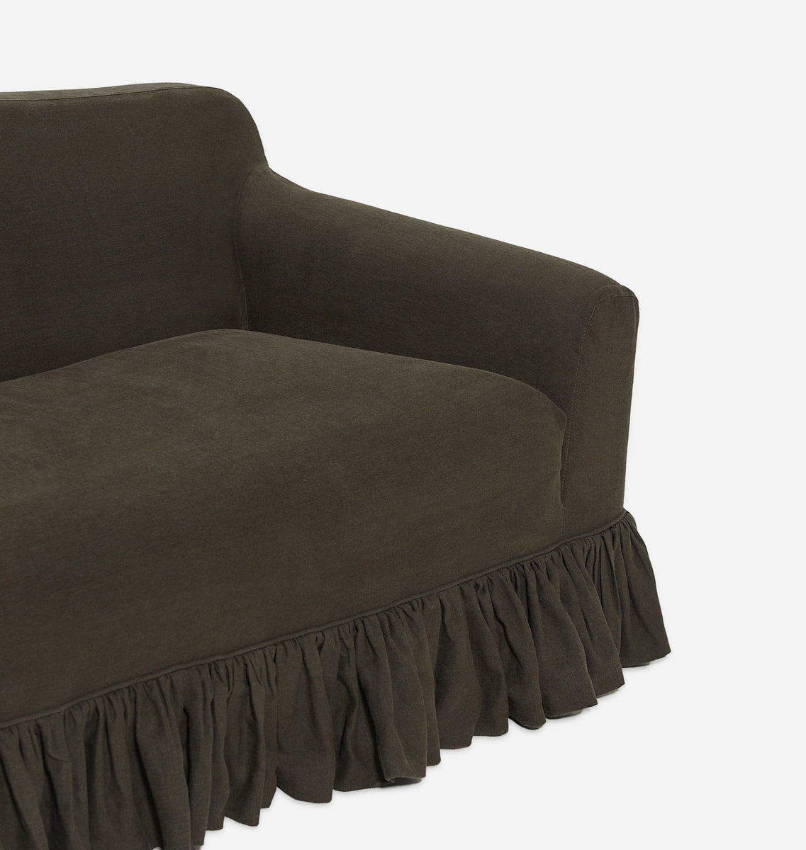 Rhodes Skirted Slipcovered Sofa | Shoppe Amber Interiors